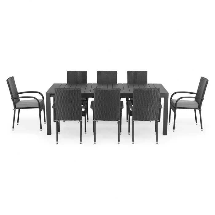Set mobilier gradina/terasa 8 scaune si masa extensibilă 160/210 x 95 ...