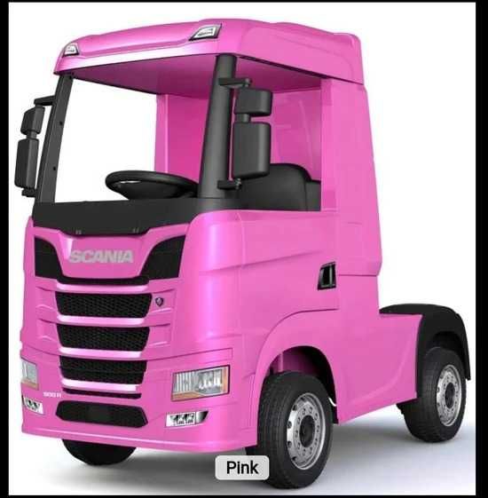 Camion electric pentru copii, SCANIA R-SERIES 4x 45w 12V 14Ah PINK ...