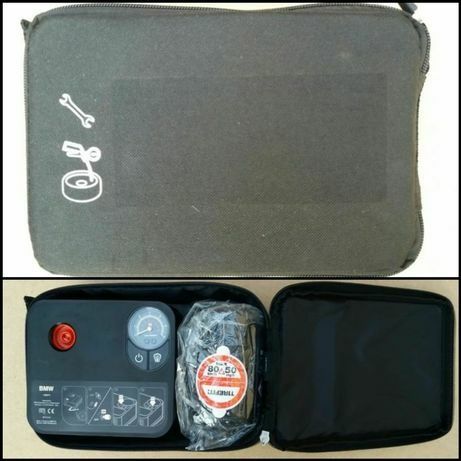 Kit pana umflat roti original BMW Compresor auto+solutie+geanta Nou ...