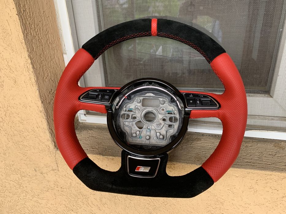 Volan Audi RS,S line A3,A4,A5,A6,A7,Q3,Q5 Original!Custom,piele Iasi ...