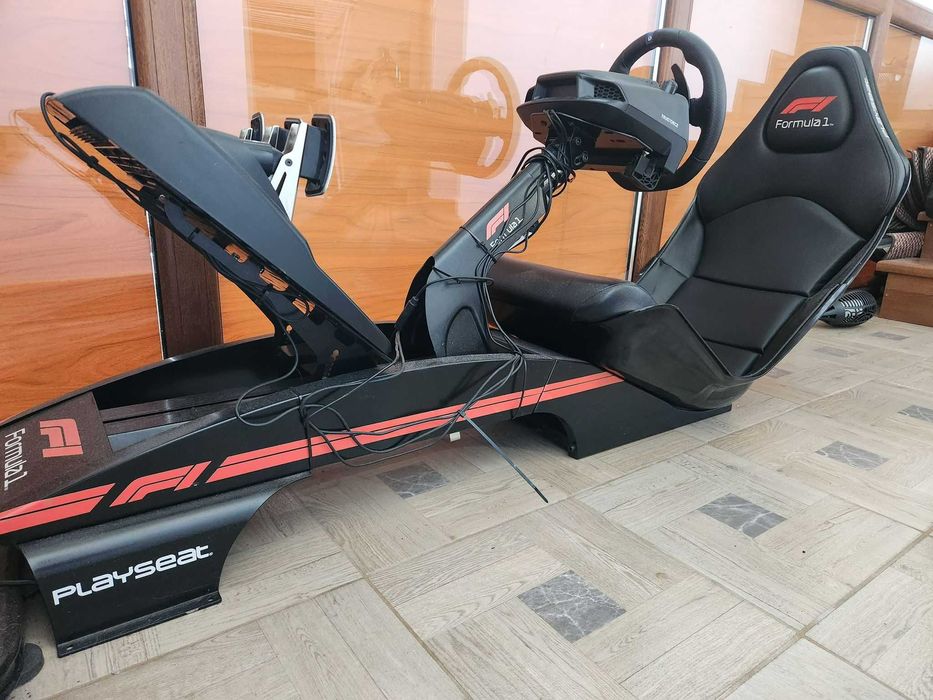 Pachet complet scaun gaming F1, volan Logitech G923 TRUEFORCE, pedale ...