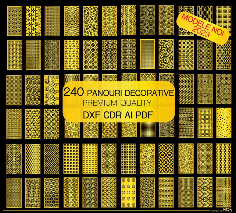 240 Modele Vectoriale decorative (NOI 2023) Fisiere DXF, CDR, AI, PDF ...