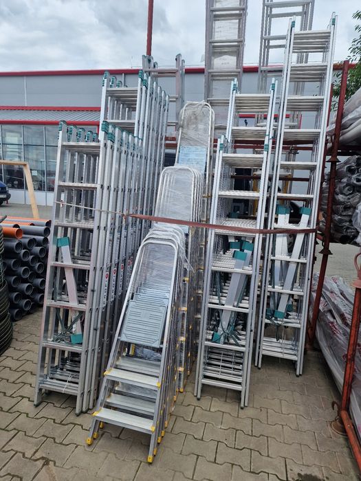 Scari din aluminiu 1/2/3 tronsoane 7/9/11/14 trepte Pascani • OLX.ro