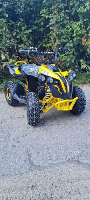 Atv Quad electric de 1000w 48v cu 3 viteze faruri led roti pe 6 inch ...