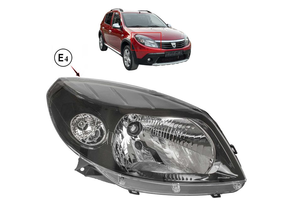 Фар Фарове за Дачия Сандеро / Dacia Sandero от 2011-13, Черни гр ...