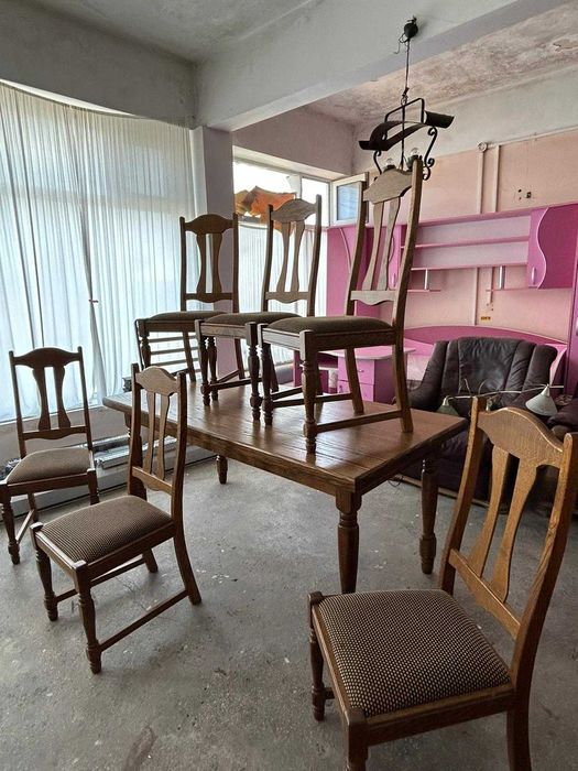 Mobila rustica lemn sufragerie Marasesti • OLX.ro