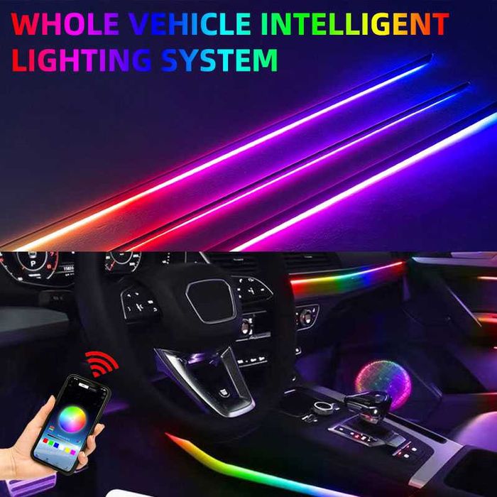 Kit Lumini Ambientale Symphony auto Xentech Light App control , RGB ...