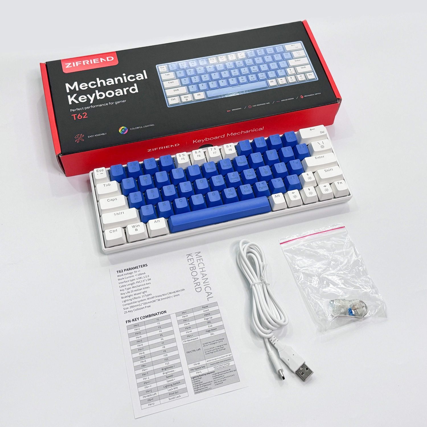 Игровая механическая клавиатура ЗИФРИНД РГБ подсветкой с 98 клавиши: 30 ...