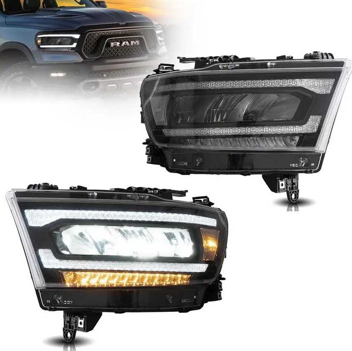 Комплект LED фарове с динамични мигачи Dodge Ram 2019+ гр. София 7-ми ...