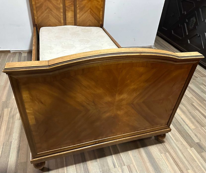 2 buc Pat Vintage din Lemn; Pat single pentru Saltea 200x100 cm ...