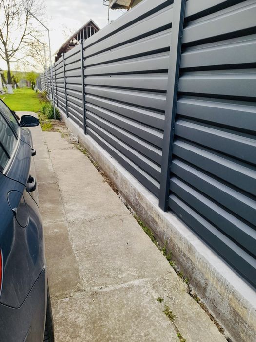 Gard din tabla cutata Viking, model T35 fatada, vopsita electrostatic ...