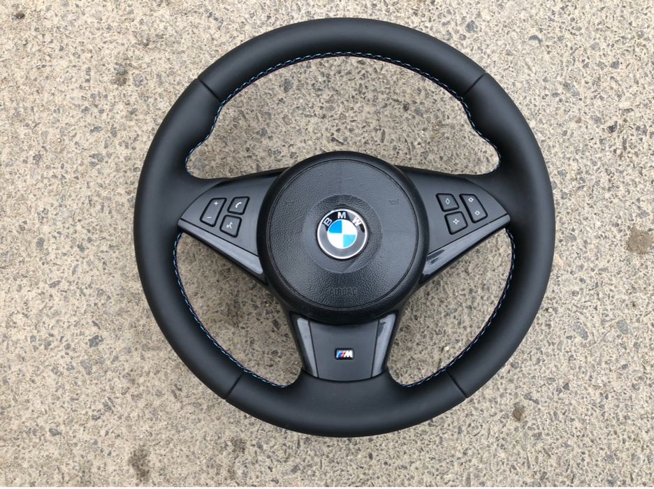 Volan BMW 5 E60 E61 6 E63 M Sport Paket original nou piele Nappa fina ...