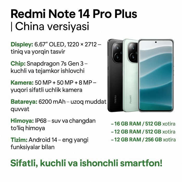 Redmi Note 14 Pro + super skidka: 3 550 000 сум - Мобильные телефоны ...