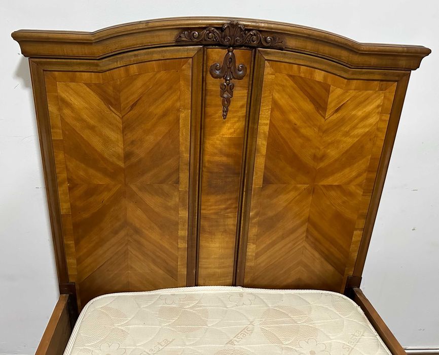 2 buc Pat Vintage din Lemn; Pat single pentru Saltea 200x100 cm ...