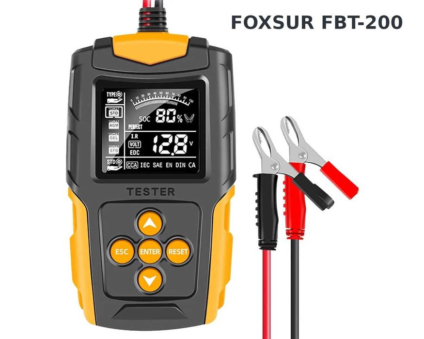 Тестер автомобильных аккумуляторов 12В 24В Foxsur FBT-200: 420 000 сум ...