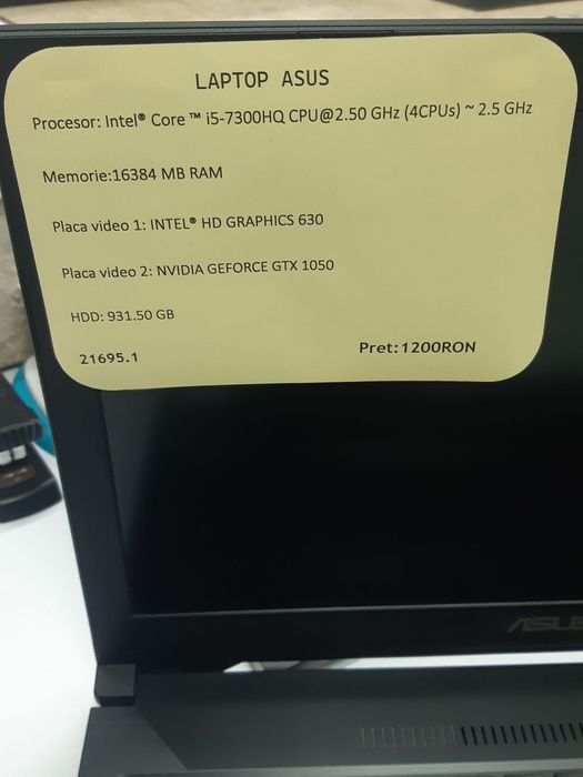 Laptop asus gaming i5 7th gen 16gb ram(m1) Boldesti • OLX.ro