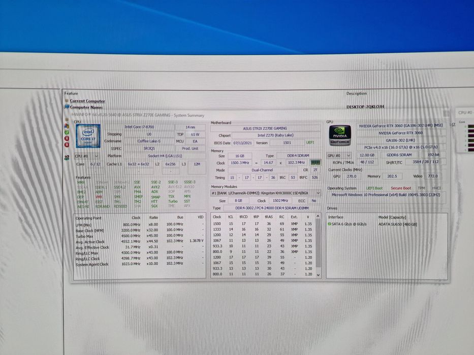 PC Gaming RTX 3060, I7 8700, 16gb, ssd 500 Iasi • OLX.ro