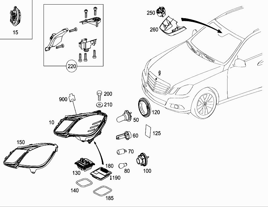 Mercedes E Clas W212 Full LED Intelligent Light System ILS FAR MODULE ...