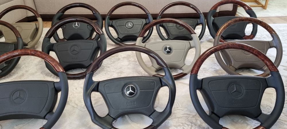 Volan lemn mahon Mercedes amg w463 w124 w140 w129 w210 w126 S E SL SEC ...