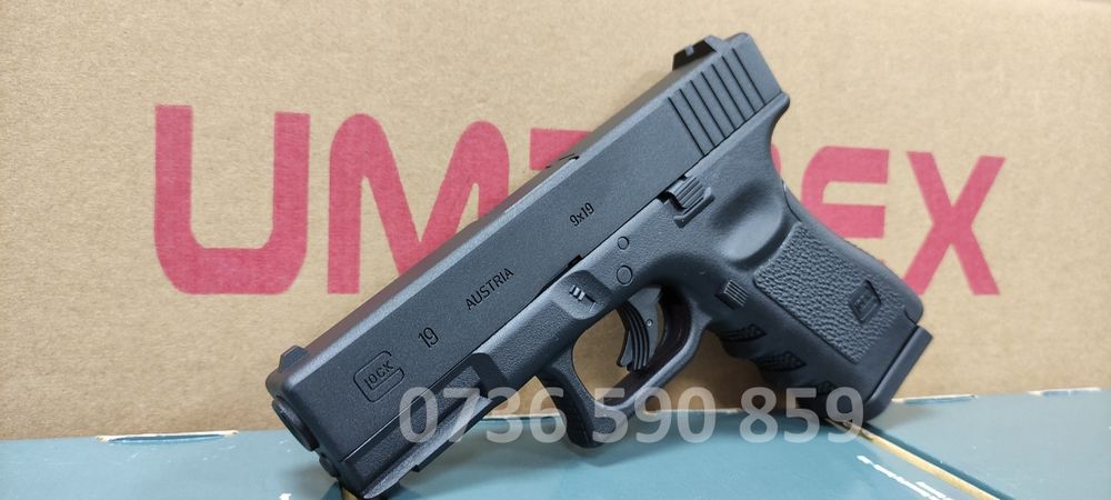 Upgradat 4.5j Glock 19 puternic CO2 GNBB original umarex PistolAirsoft ...