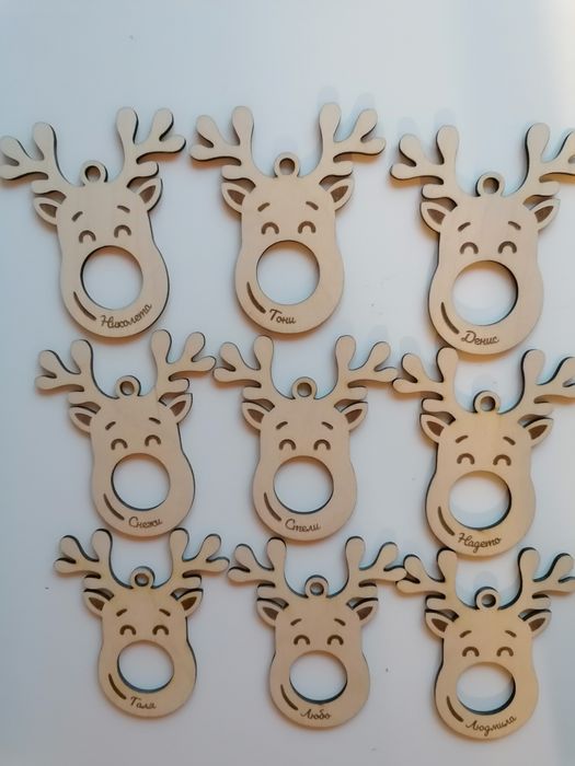 Коледна дървена играчка за елха с гравирано име гр София Хаджи Димитър • Olx Bg