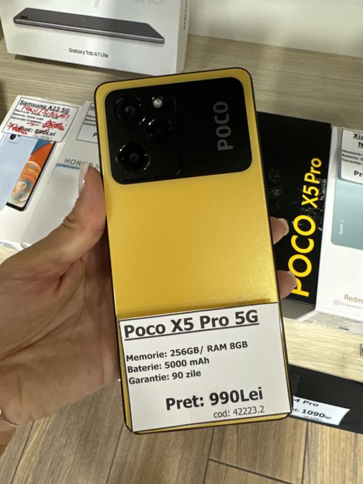 Poco X5 Pro, 5G, Dual Sim, 256GB, 8GB RAM, Yellow, Impecabil!! Ramnicu ...