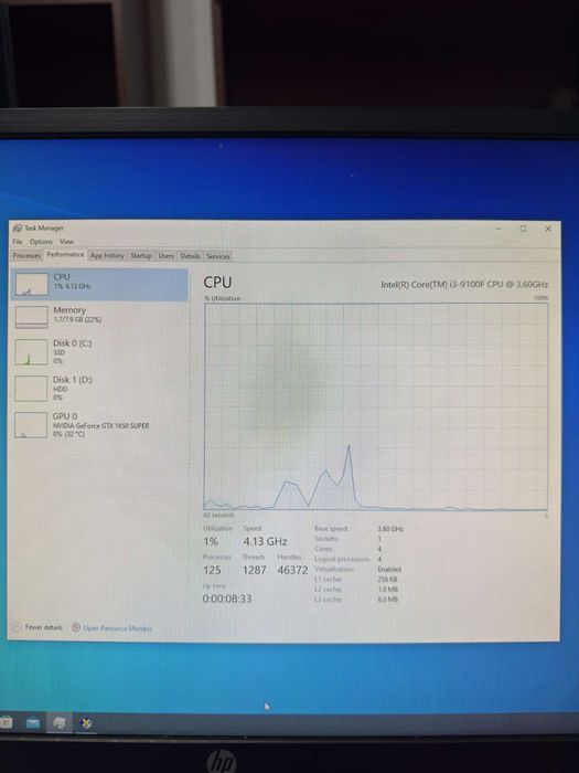 PC Gaming + Monitor HP 144HZ - i3-9100F ,GTX 1650 SUPER ,8RAM ,SSD ...