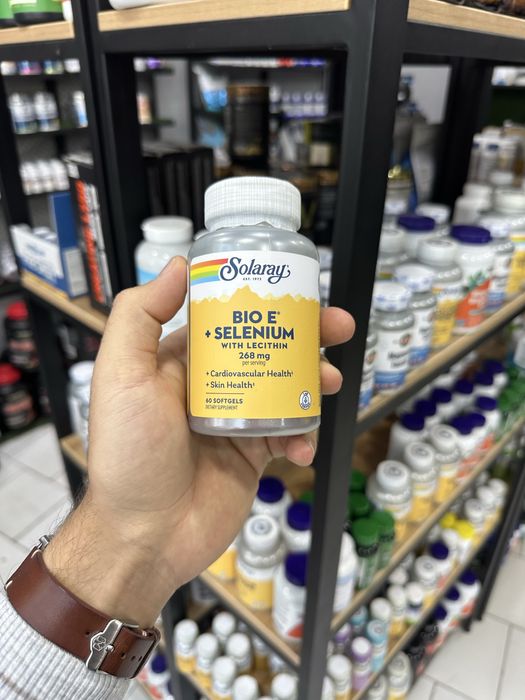 Solaray Bio E + Selenium with Lecithin 268 mg per serving 60 капсул ...