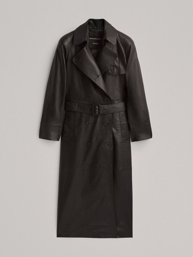 Trench Massimo Dutti Studio, din piele Iasi • OLX.ro
