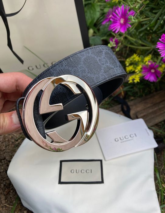 Curea originala Gucci GG Supreme belt with G buckle noua cu factura ...