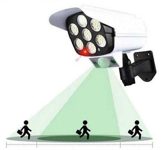 Camera falsa cu panou solar senzor de miscare lampa solara telecomanda ...