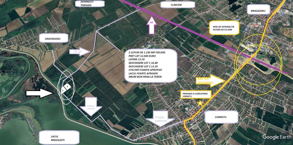 Teren Construcții intravilan de 1230 mp, în Cornetu Ordoreanu • OLX.ro