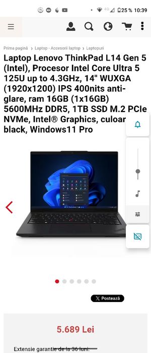 Laptop business Lenovo ThinkPad L14 gen5 32gb ram model 2025! Adjud • OLX.ro
