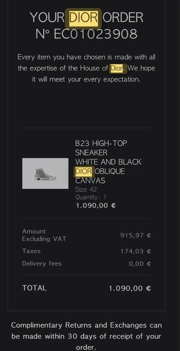 Dior b23 factura 42 Craiova • OLX.ro