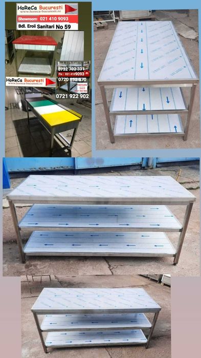 MASA inox cu polite/ MASA inox PATISERIE / MASA inox POLIETILENA ...