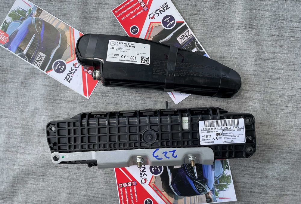 Mercedes Benz w223 airbag volan pasager scaun cortina genunchi centuri ...