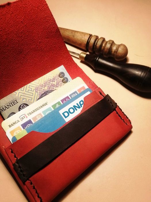 Portofel minimalist din piele - 100% Handmade Bucuresti Sectorul 2 • OLX.ro