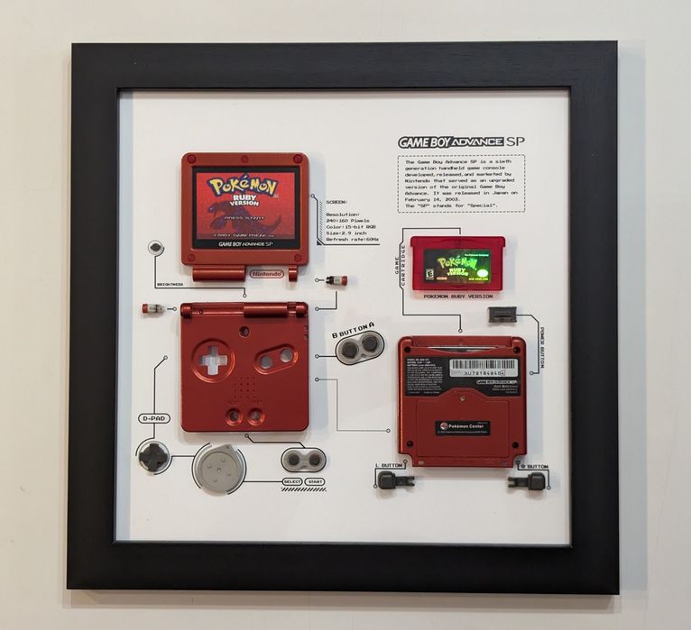 Tablou Gameboy Advance SP GBA Pokemon Sapphire Emerald Ruby teardown ...