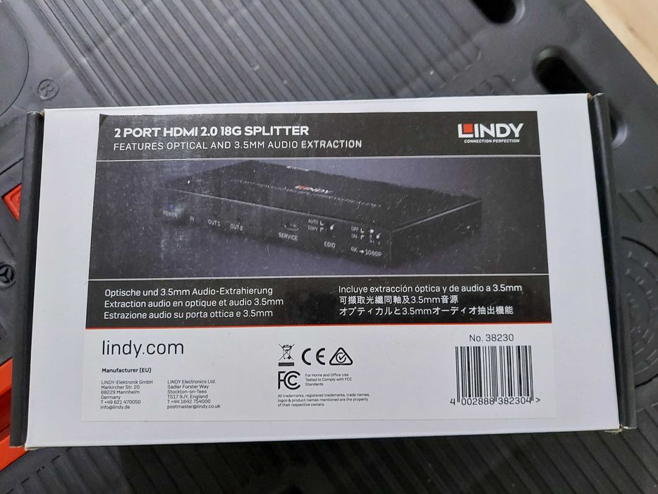 Multiplicator / Splitter HDMI 4K 60Hz 2 porturi cu audio, LINDY L38230 ...