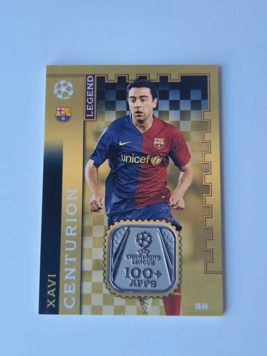 Topps Match Attax 23/24 Xavi Barcelona Centurion карта с монета гр ...