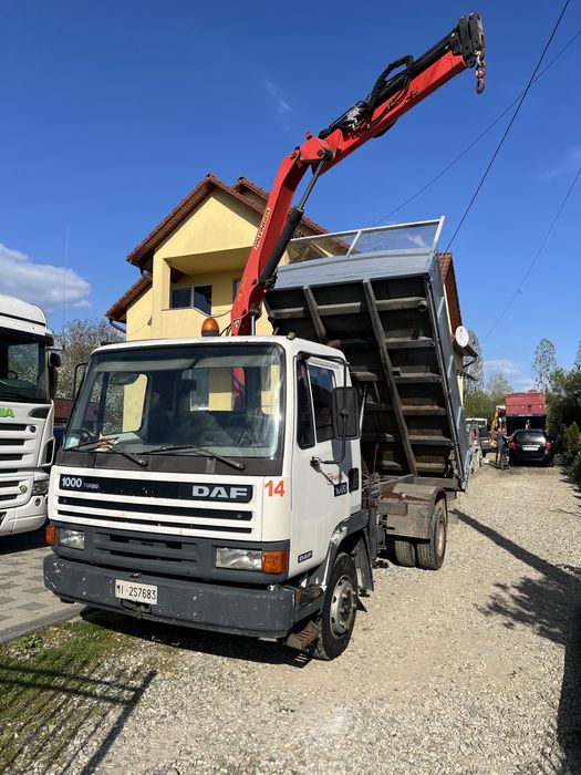 Daf 1000 basculabil trilateral cu macara palfinger Sieu-Sfantu • OLX.ro