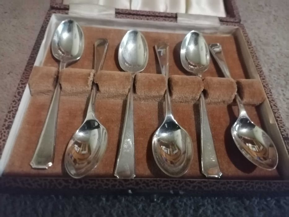 Lingurite de cafea argint masiv 925 made in Sheffield, England 1931 ...