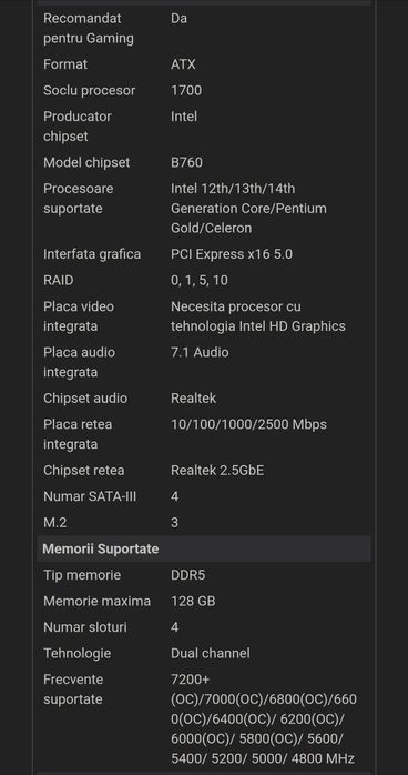 Placă de bază ATX, Asus Prime B760 Plus, DDR5 Bucuresti Sectorul 6 • OLX.ro