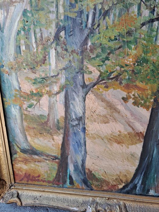 Tablou vechi pictura pe panza semnat 119/88 cm Bascov • OLX.ro