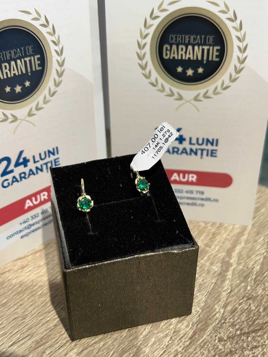 (AG42 B.11705.1) Cercei Aur 14K 1.27 G (GARANTIE24 LUNI) Roman • OLX.ro
