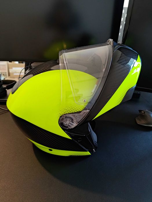 Casca moto AGV Sports Modular Hi Vis- Carbon + Intercom AGV ARK ...