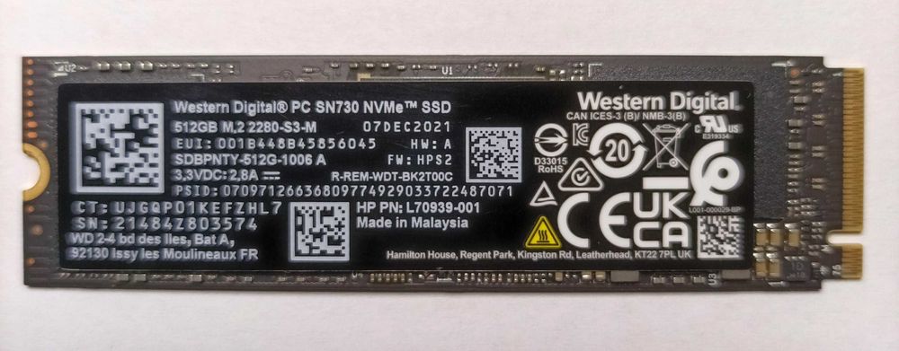 SSD WD Black SN730 512GB NVMe — Grade A гр. София Лозенец • OLX.bg