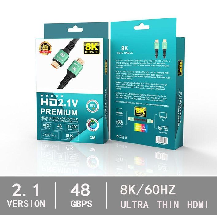 HDMI 2.1V 8k 1.5metr ultra hd kabel: 65 000 сум - Аксессуары для ТВ ...