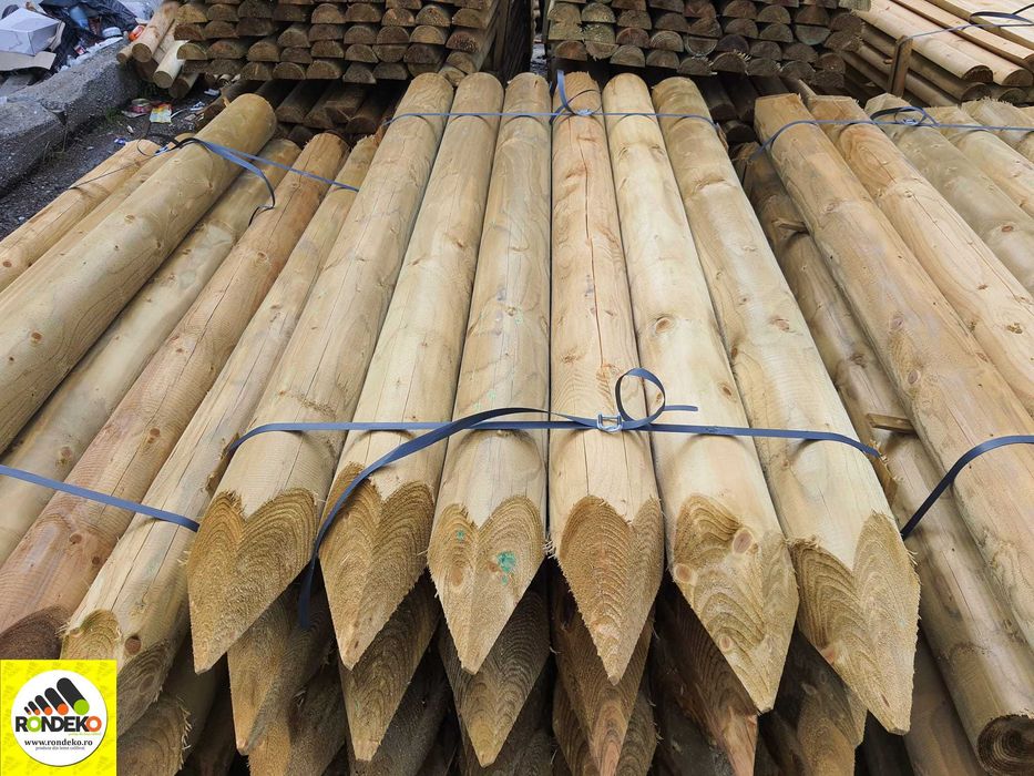 Stalpi din Lemn Calibrat Tratat sau Natur cu Livrare Oriunde in Tara ...