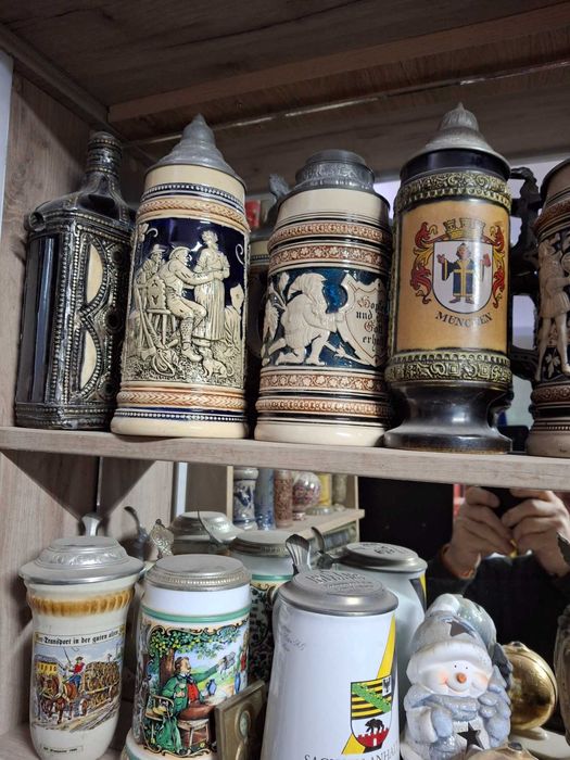 Vand halbe pentru bere, vintage, capac metalic, diverse inscripționări ...